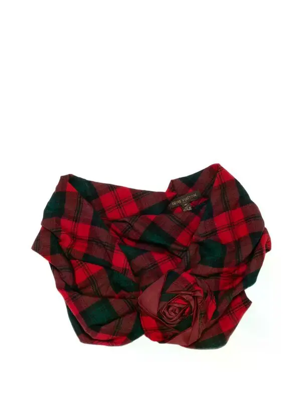 LOUIS VUITTON Tartan Mini Cape With Rosette Detail