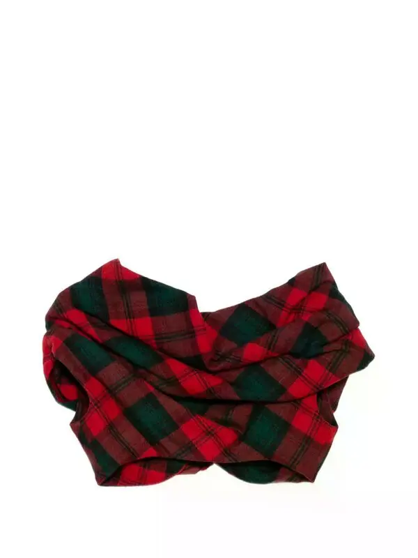 LOUIS VUITTON Tartan Mini Cape With Rosette Detail