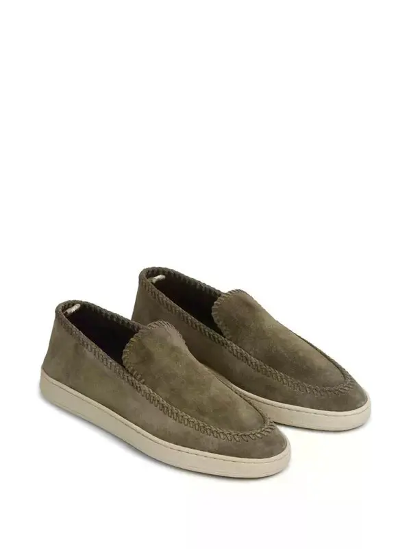 Officine Creative Herbie Whipstitch-trim Suede Slip-ons