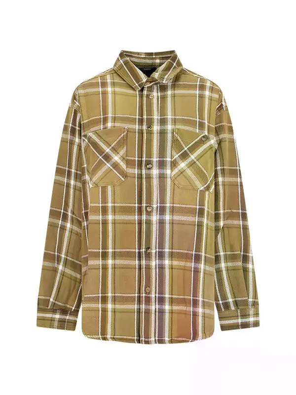 Destin Check-pattern Chest-pocket Shirt - Brown