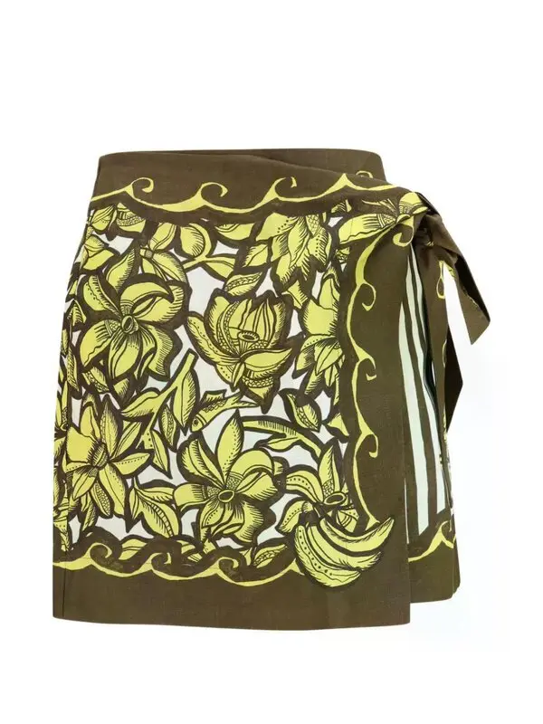 ALEMAIS Alemas Mona Wrap-style Mini Skirt - Yellow