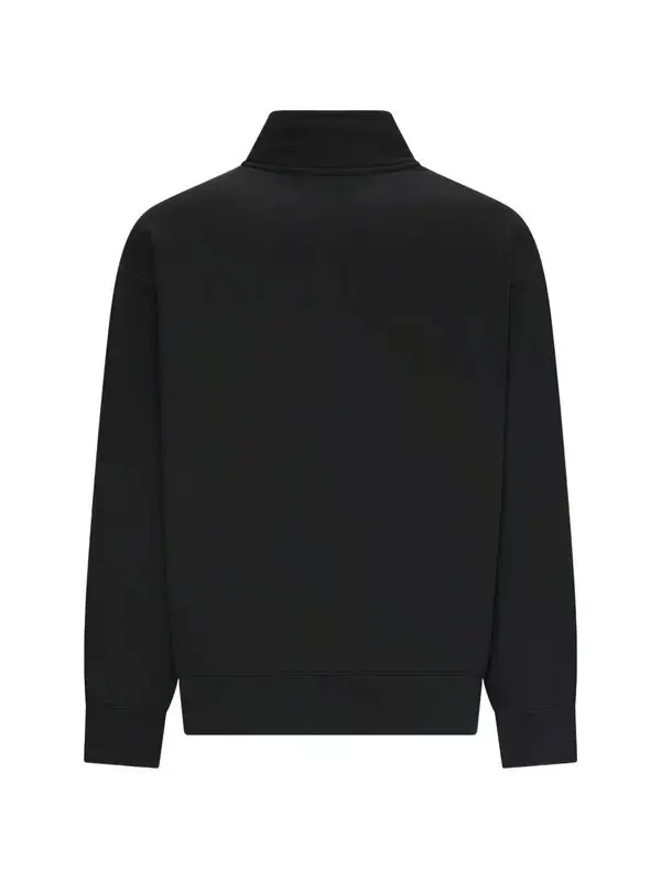 A BATHING APE College Logo-print Half-zip Sweater - Black