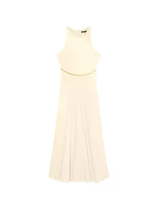 Armani Exchange Sleeveless Chain-link Detail Midi Dress - Yellow