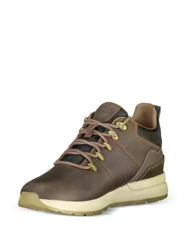 LUMBERJACK Lace-up Panelled Ankle Boots - Brown