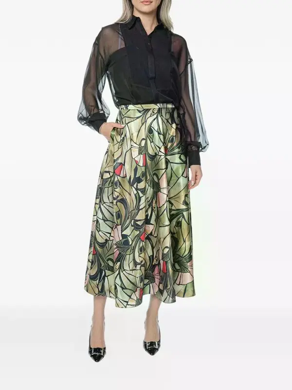 Ted Baker London Alhie Graphic Print Midi Skirt