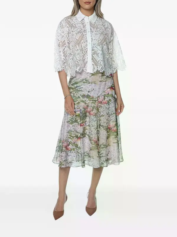 Ted Baker London Layda Diagonal-seam Midi Skirt - White