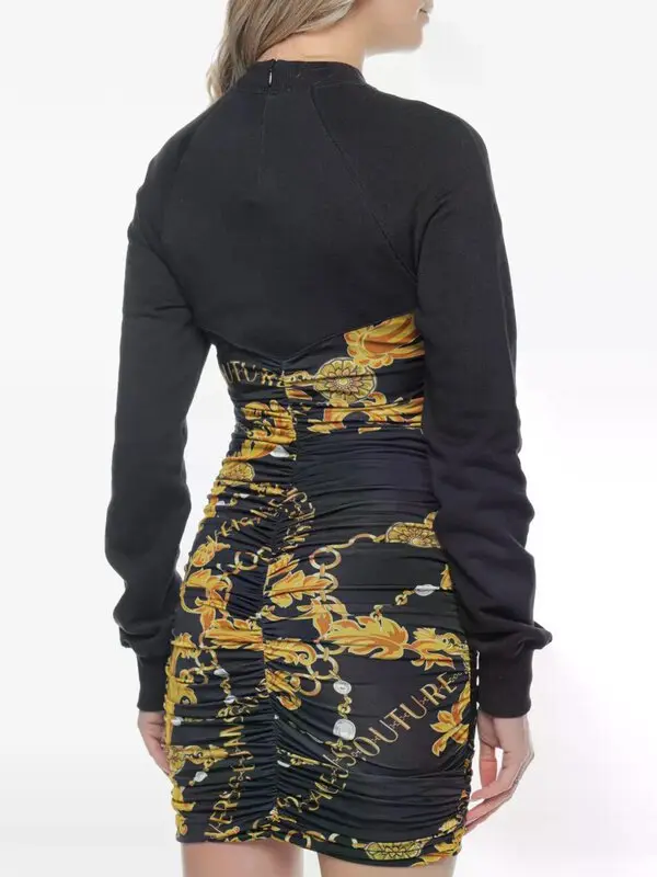 Versace Baroque Print Ruched Dress
