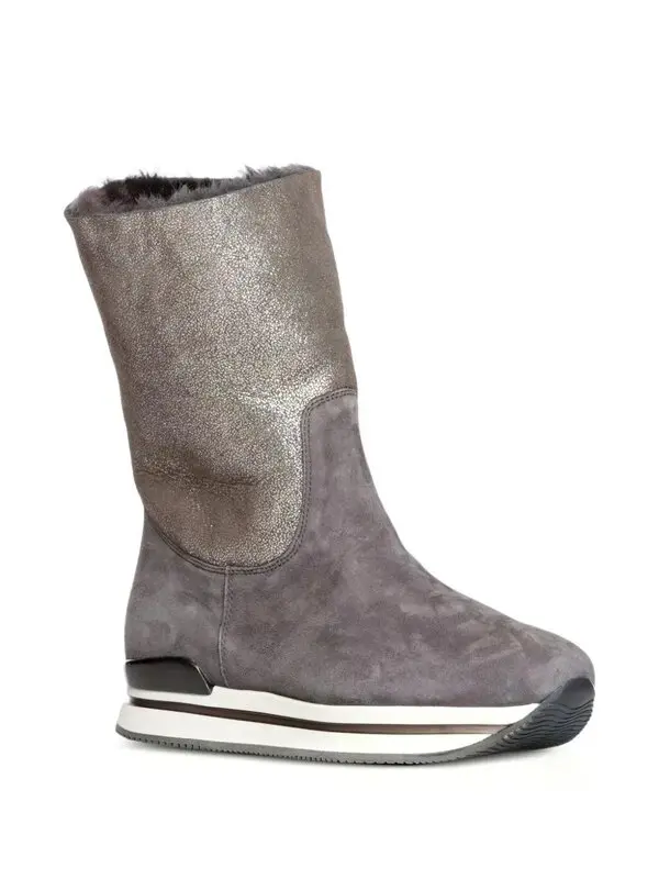 Hogan Shearling-lined Leather Boots - Black