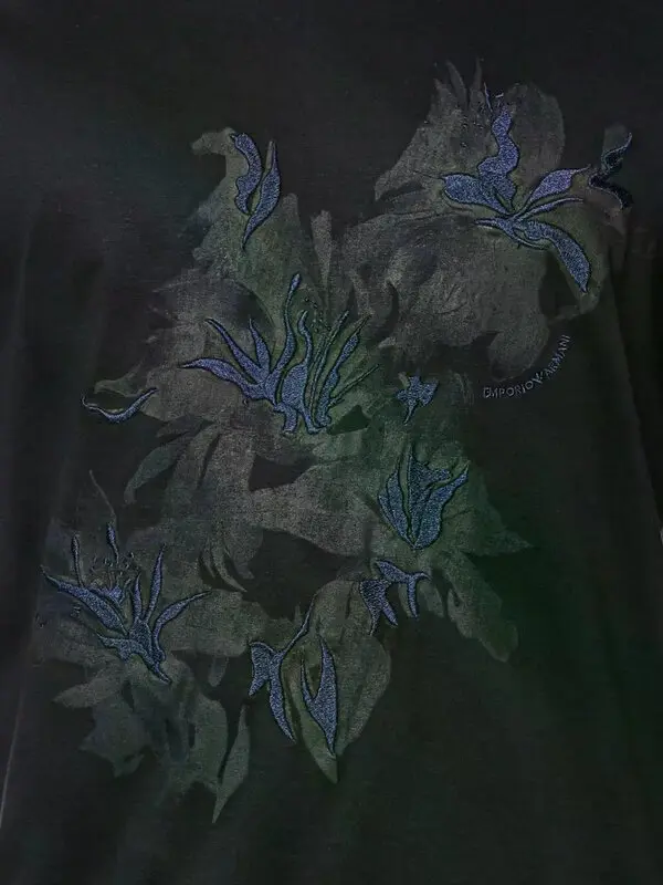 Emporio Armani Floral-embroidered T-shirt