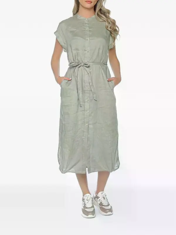 ECOALF Belted Midi Shirt Dress - Green