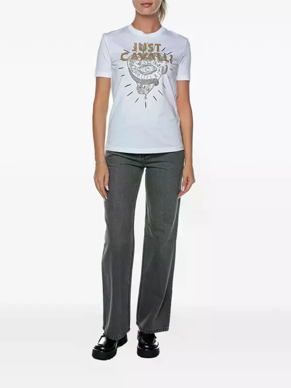Just Cavalli Heart Tattoo Cotton T-shirt - White