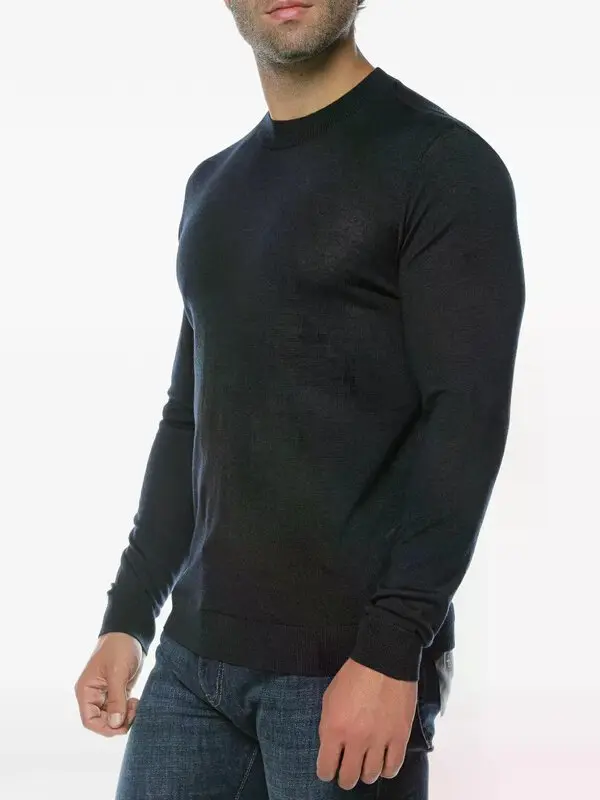 Emporio Armani Fine-knit Crew Neck Sweater - Blue