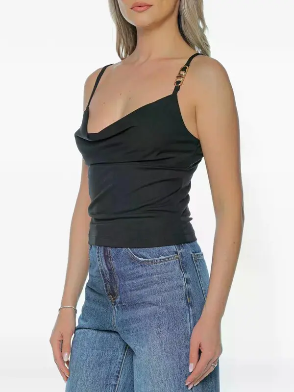 Just Cavalli Cowl Neck Logo Plaque Top