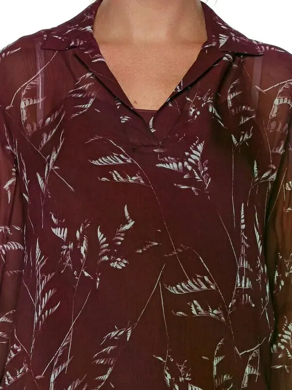 Armani Exchange Blossom Print Long Sleeve Blouse