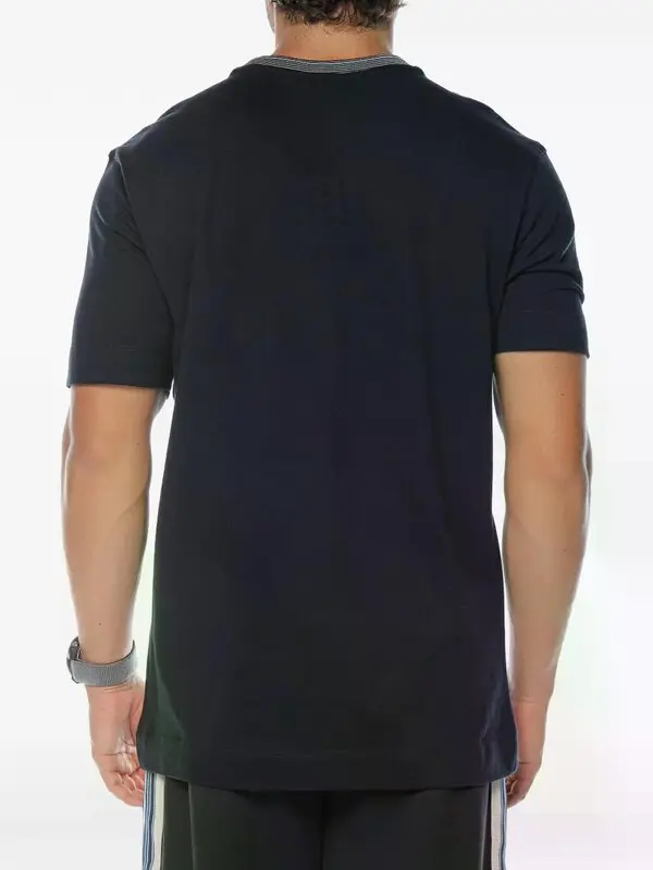 Emporio Armani Logo-embroidered Striped-trim T-shirt