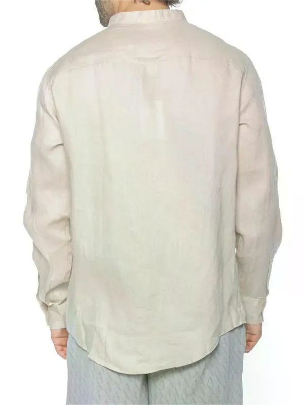 Armani Exchange Mandarin-collar Long-sleeved Shirt