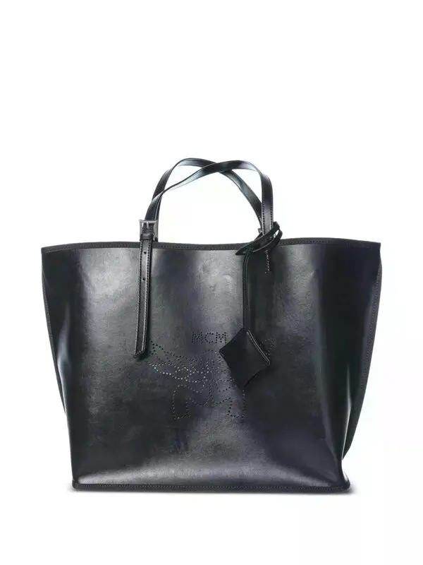 Mcm Himmel Perforated Tote Bag - Black
