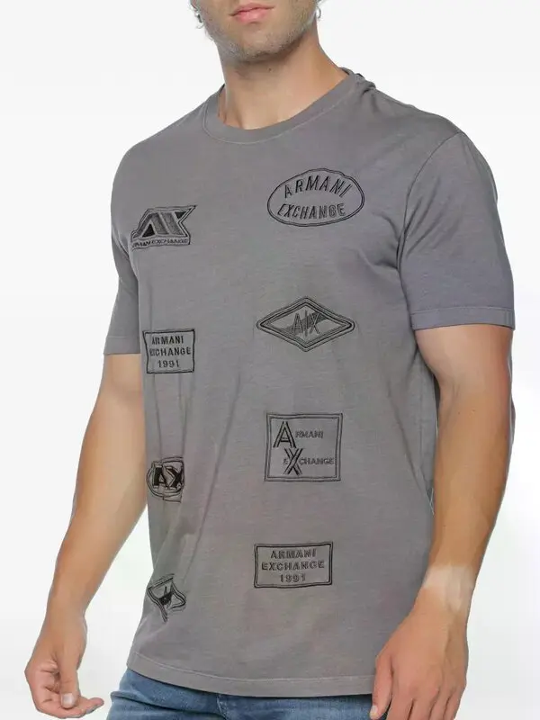 Armani Exchange Logo-embroidered T-shirt