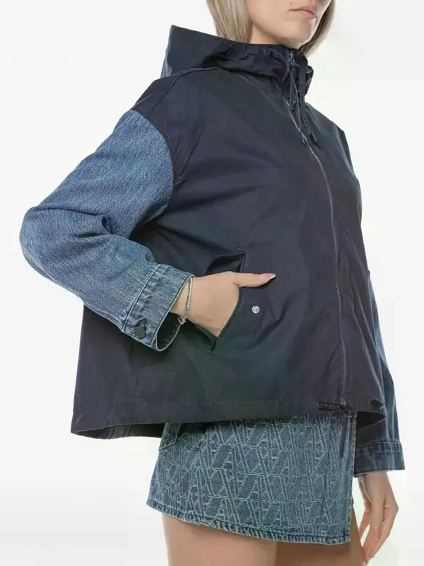 Armani Exchange Panelled Hooded Jacket - Blue