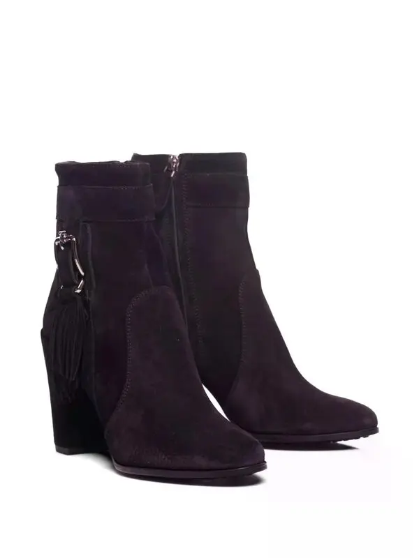 TOD'S Fringe Buckle Ankle Boots
