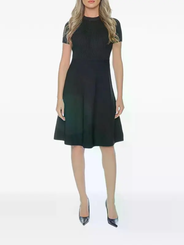 Armani Exchange Ribbed Knit Midi Dress - Black
