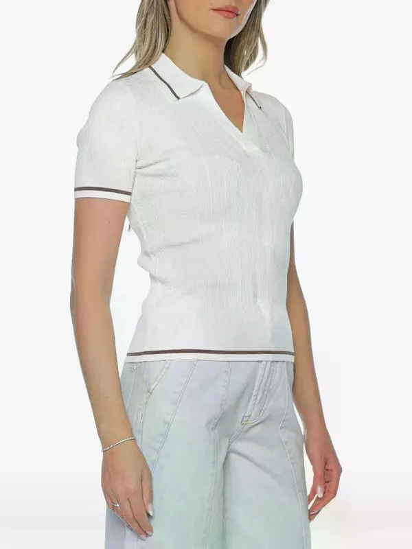 Armani Exchange Contrast Trim V-neck Sweater - White