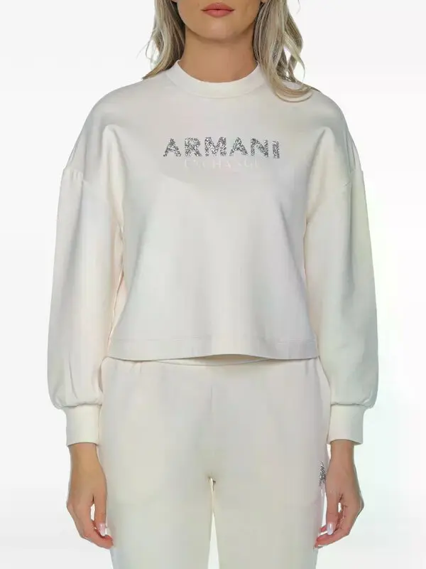 Armani Exchange Sequin Logo Sweatshirt - White