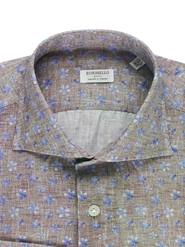BORRIELLO NAPOLI Floral-print Spread-collar Shirt