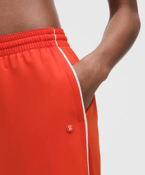 Lululemon Court Rival Wide-leg Track Pant - Cherry Ember/white