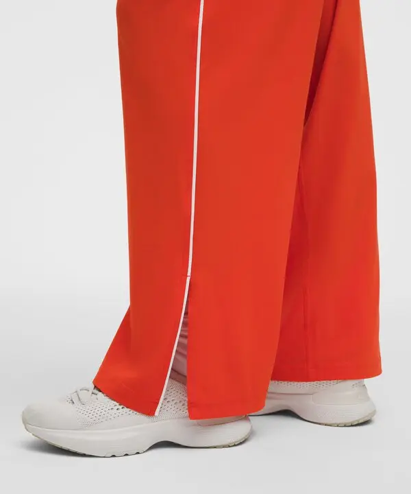 Lululemon Court Rival Wide-leg Track Pant - Cherry Ember/white