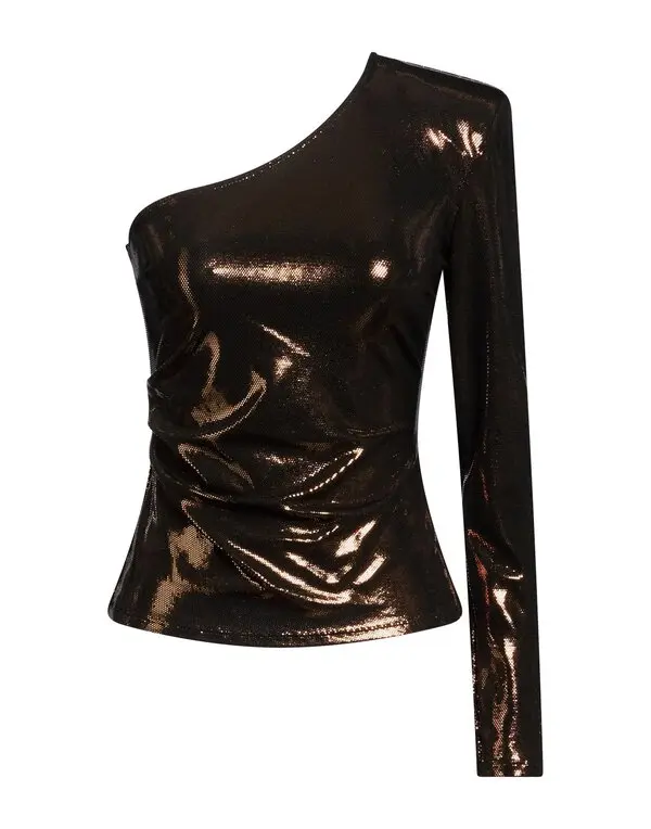 Patrizia Pepe One-shoulder Metallic Top