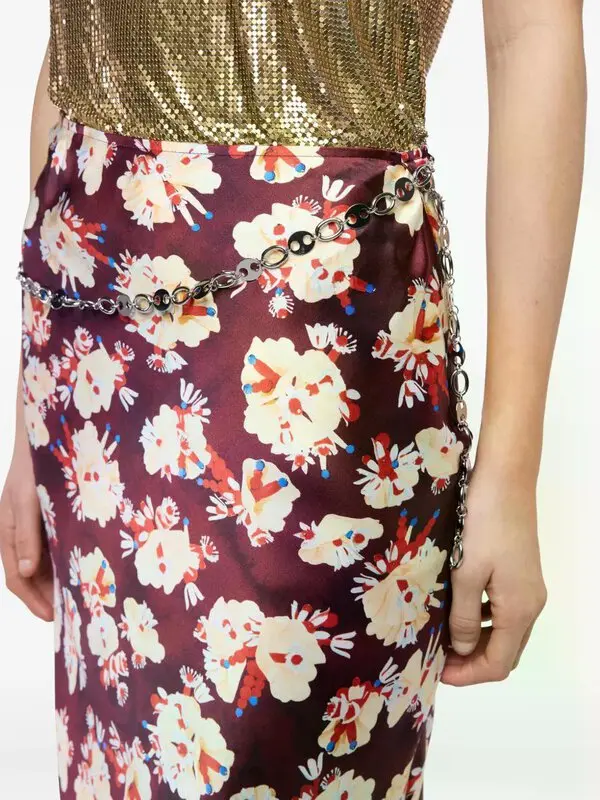 Rabanne Silk Maxi Skirt - Pink