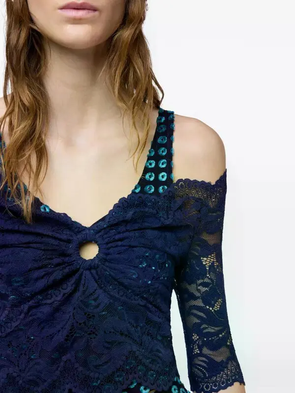 Rabanne Trompe-l'œil Lace Top