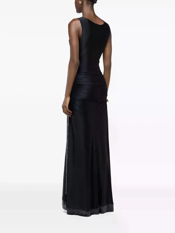 Rabanne Mesh Panel Cowl Neck Maxi Dress