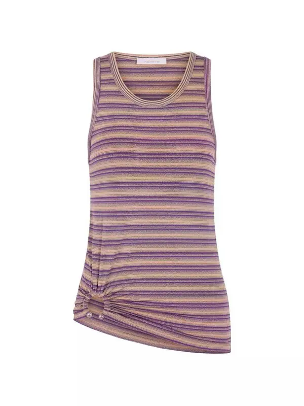 Rabanne Striped Piercing Detail Tank Top - Pink