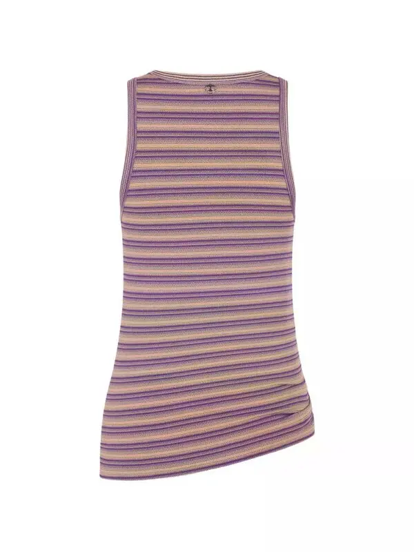 Rabanne Striped Piercing Detail Tank Top - Pink