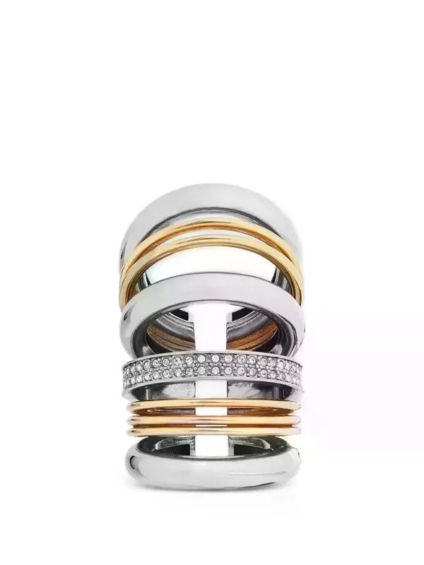 Rabanne Punk Xl Link Rhinestone Ear Cuffs - Silver