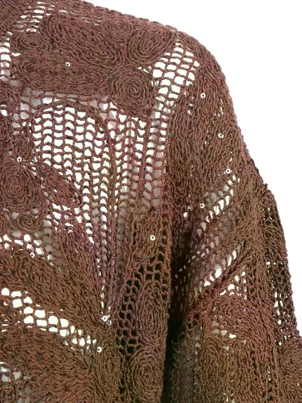 KANGRA Sequin Embellished Floral Embroidery Coat