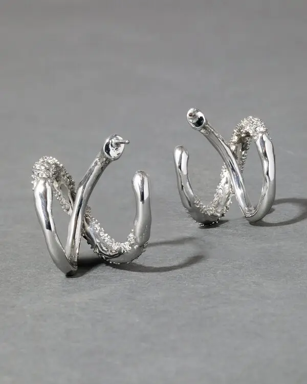 Alexis Bittar Solanales Twisted Orbit Hoop Earring - Silver