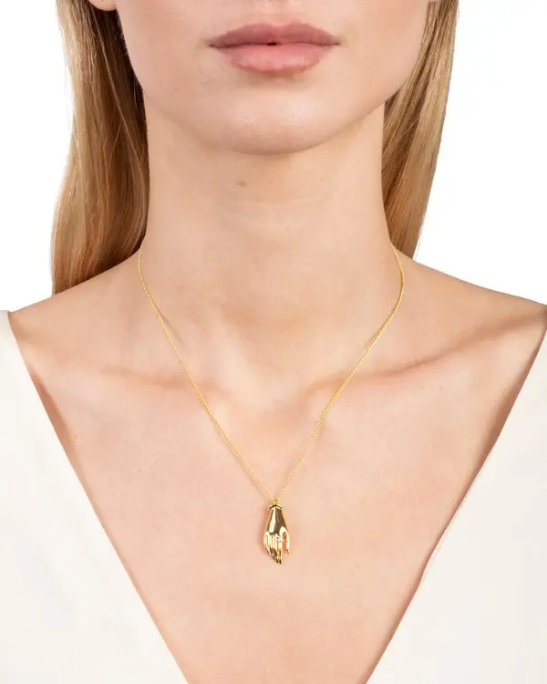 Alexis Bittar Vanitas Hand Pendant Necklace - Gold