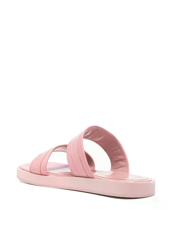 By Far Double Strap Sandals With Logo Plaque