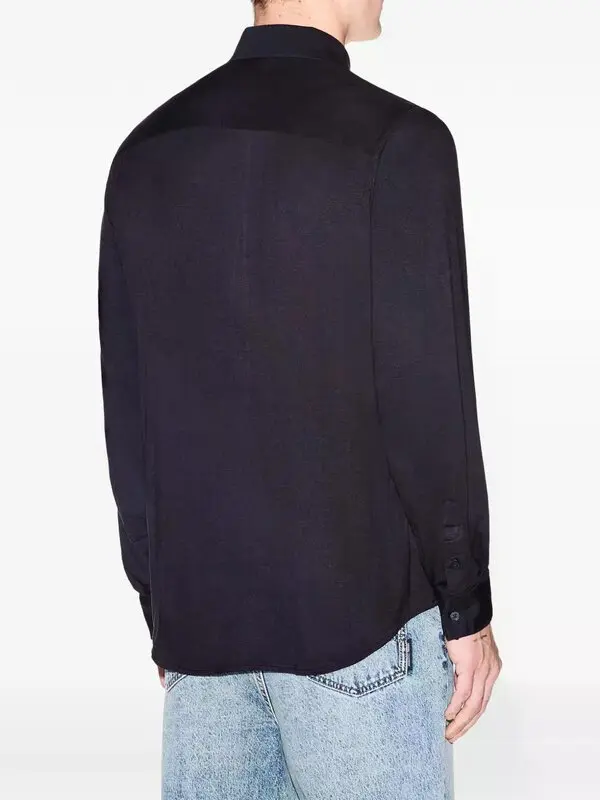 Armani Exchange Logo-embroidered Long-sleeve Shirt