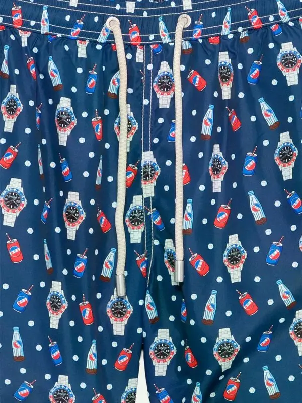 MC2 SAINT BARTH Graphic Print Drawstring Swim Shorts - Blue