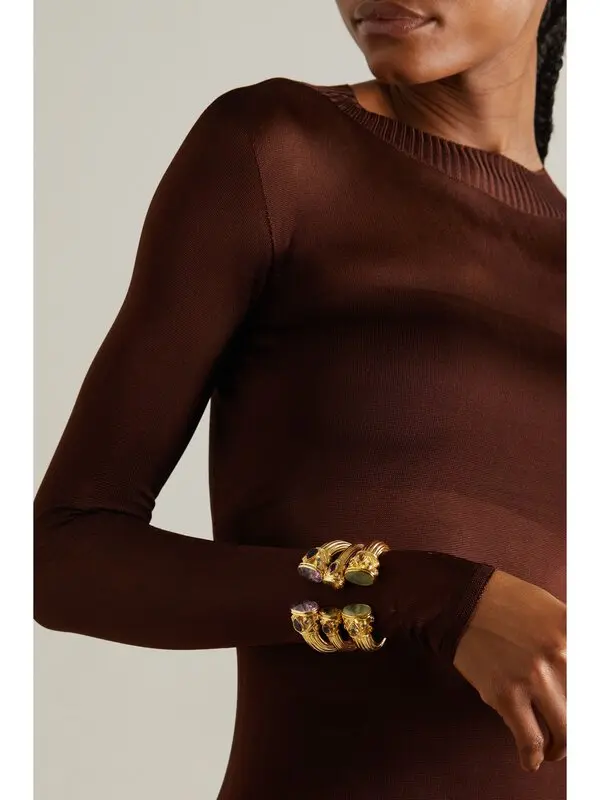 AMRAPALI LONDON Plated Multi-stone Cuff