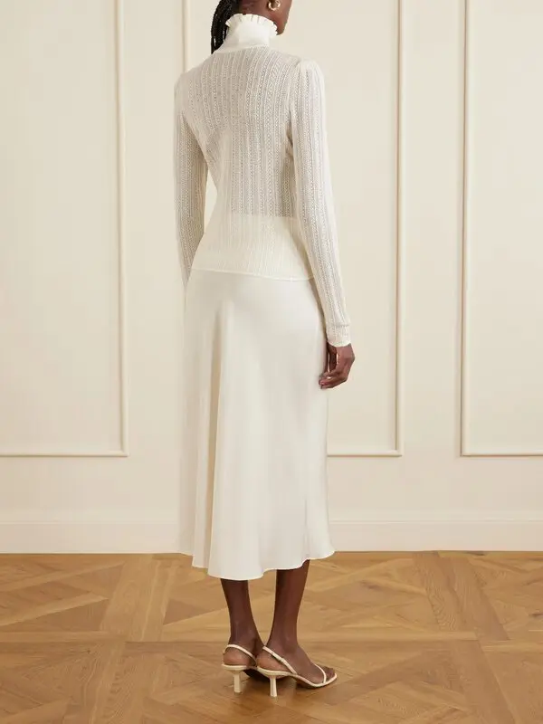 Ralph Lauren Open-knit Silk And Cashmere-blend Turtleneck Sweater