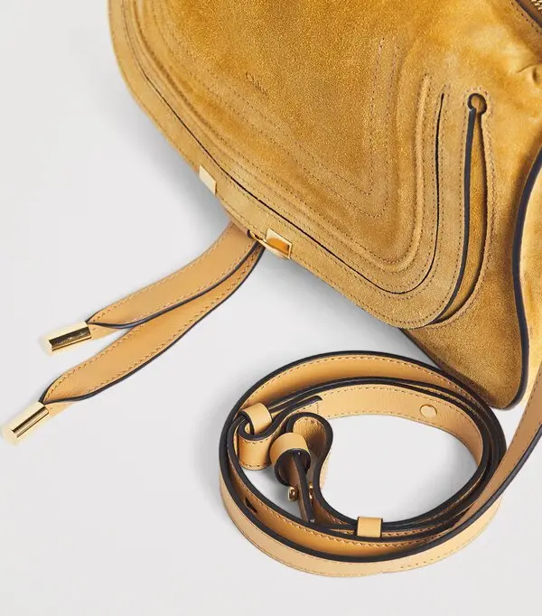 Chloé Small Suede Marcie Shoulder Bag - Orange