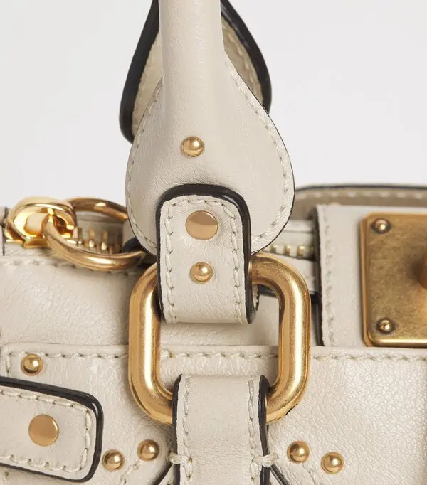 Chloé Small Leather Paddington Top-handle Bag - Beige