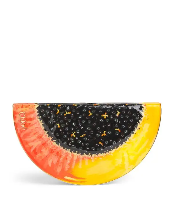 Chloé Enamel Papaya Minaudière Bag - Orange