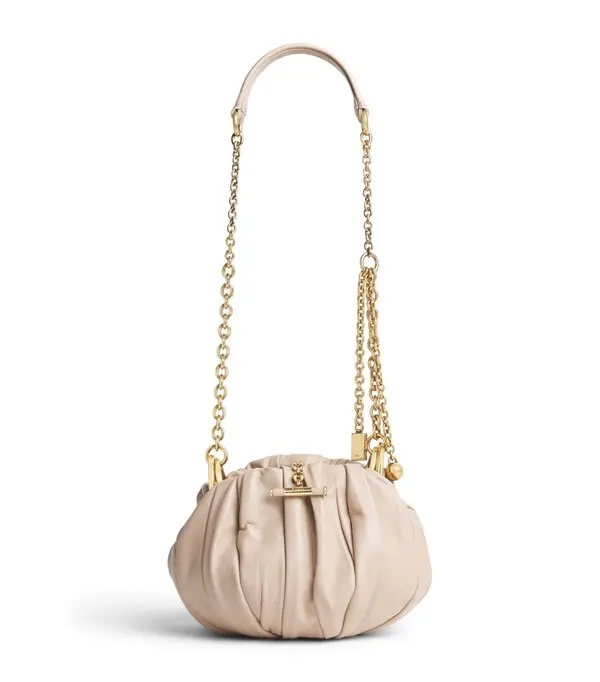 Chloé Leather Plissé Shoulder Bag - Brown
