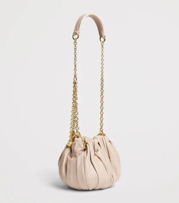 Chloé Leather Plissé Shoulder Bag - Brown